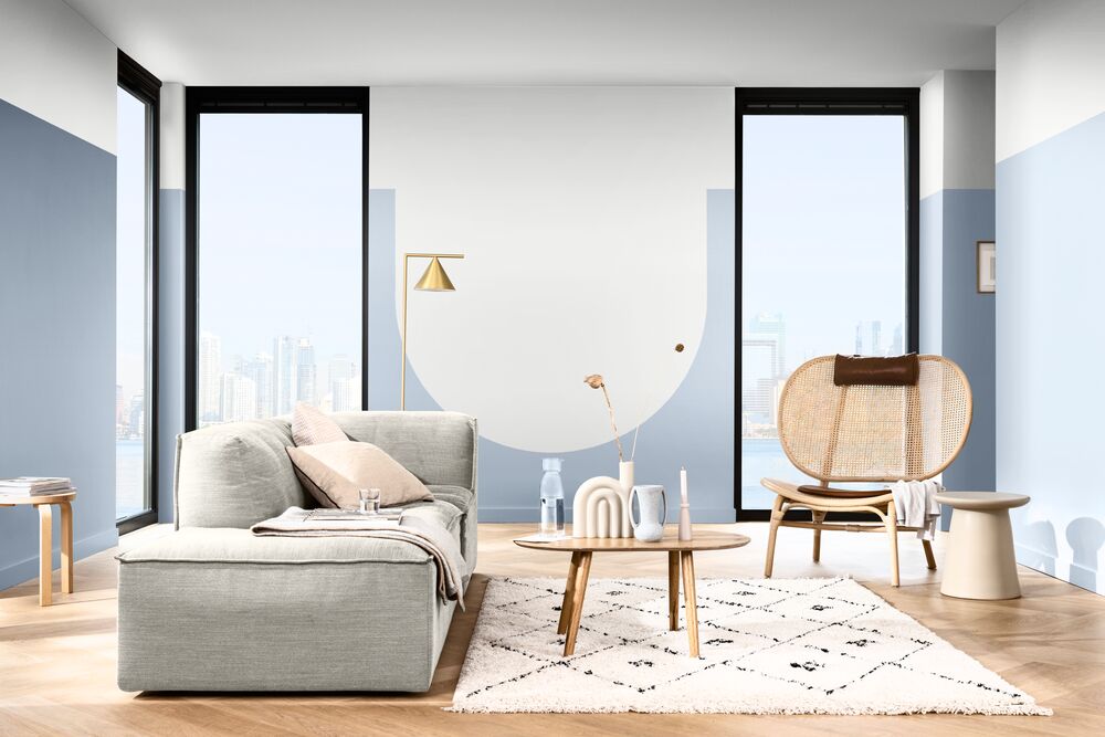 Minimalist blue living room store